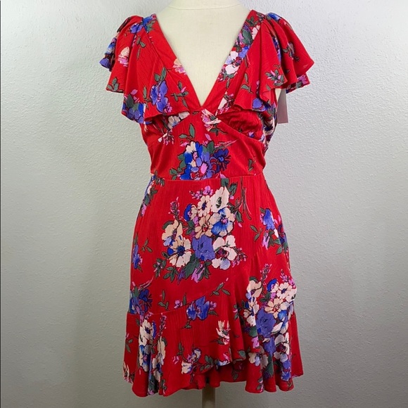Band of Gypsies | Dresses | Band Of Gypsies Red Floral Dress | Poshmark